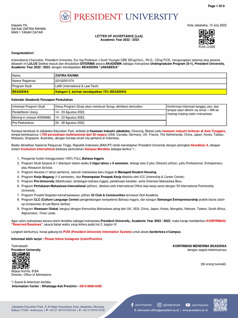 LoA 22102501074 | PDF