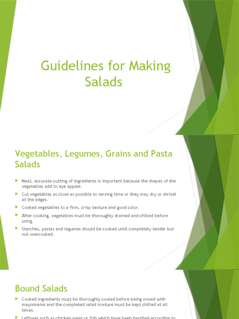 Guidelines For Making Salads | PDF | Salad | Vegetables