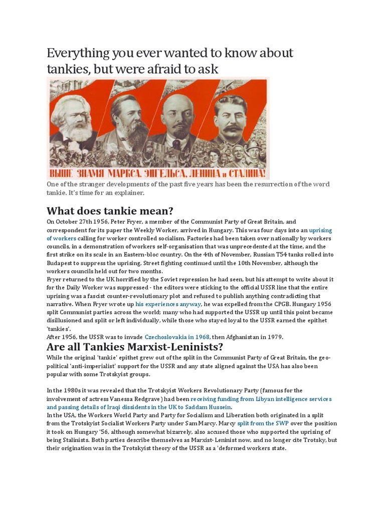 Everything You Ever Wanted To Know About Tankies, But Were Afraid To ...