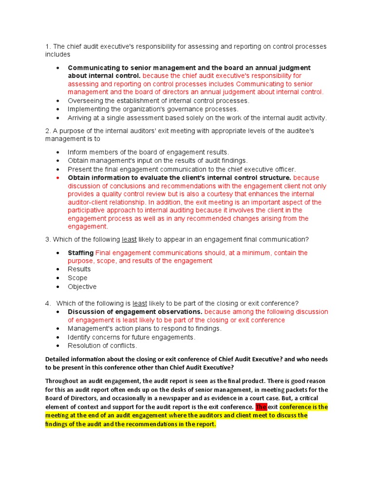 Exit Conference | PDF | Audit | Internal Audit