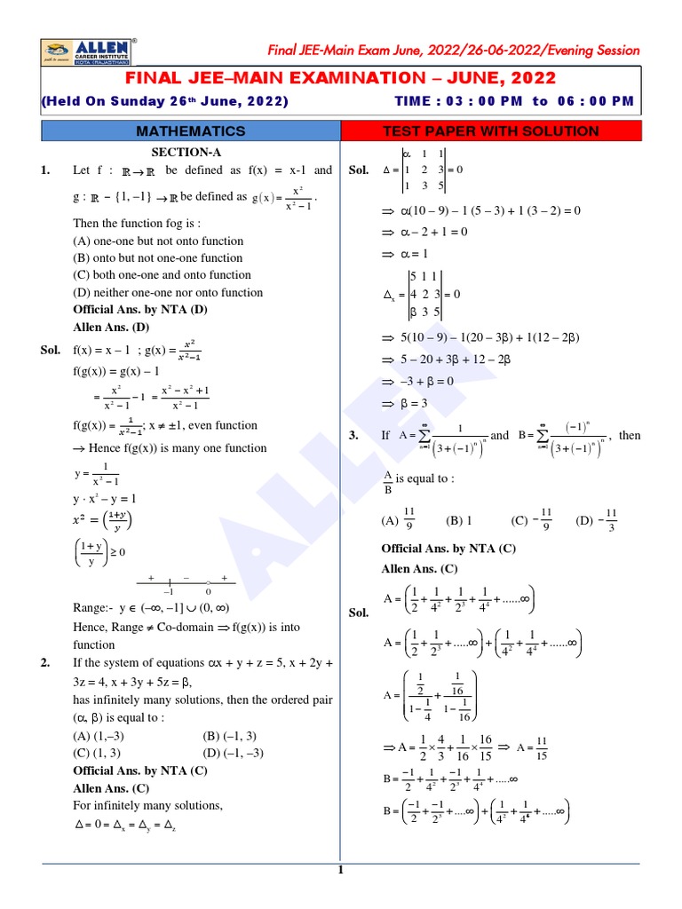 2606 Maths Paper With Solution Evening | PDF | Mathematical Objects | Differential Geometry