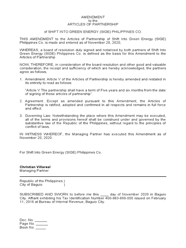 Amendment | PDF | Affidavit | Legal Documents