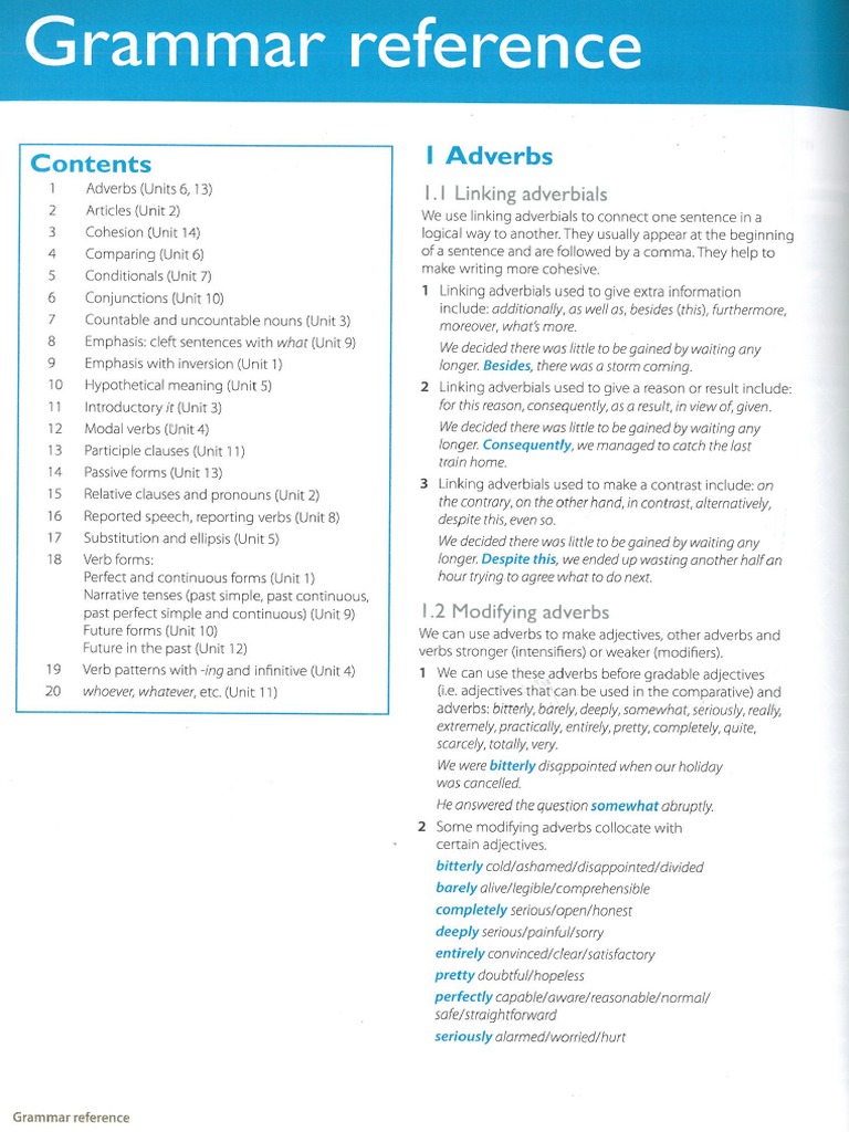 CAE Grammar Reference | PDF