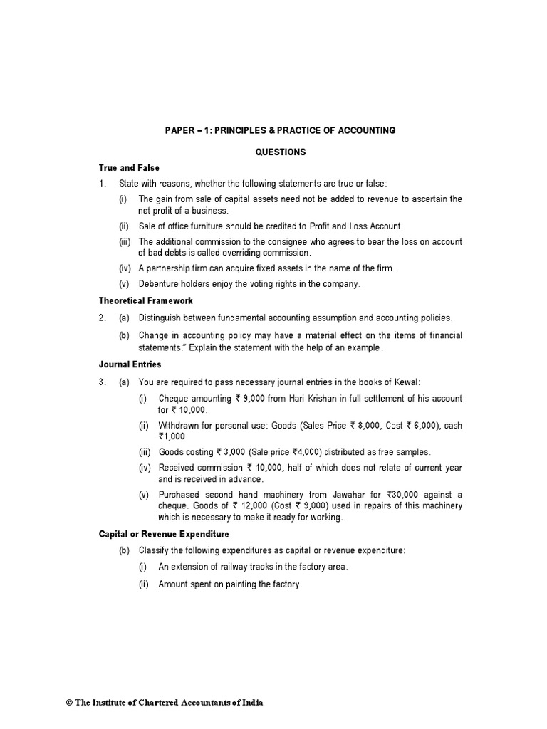 Ca Foundation Paper 1 | PDF | Expense | Banks