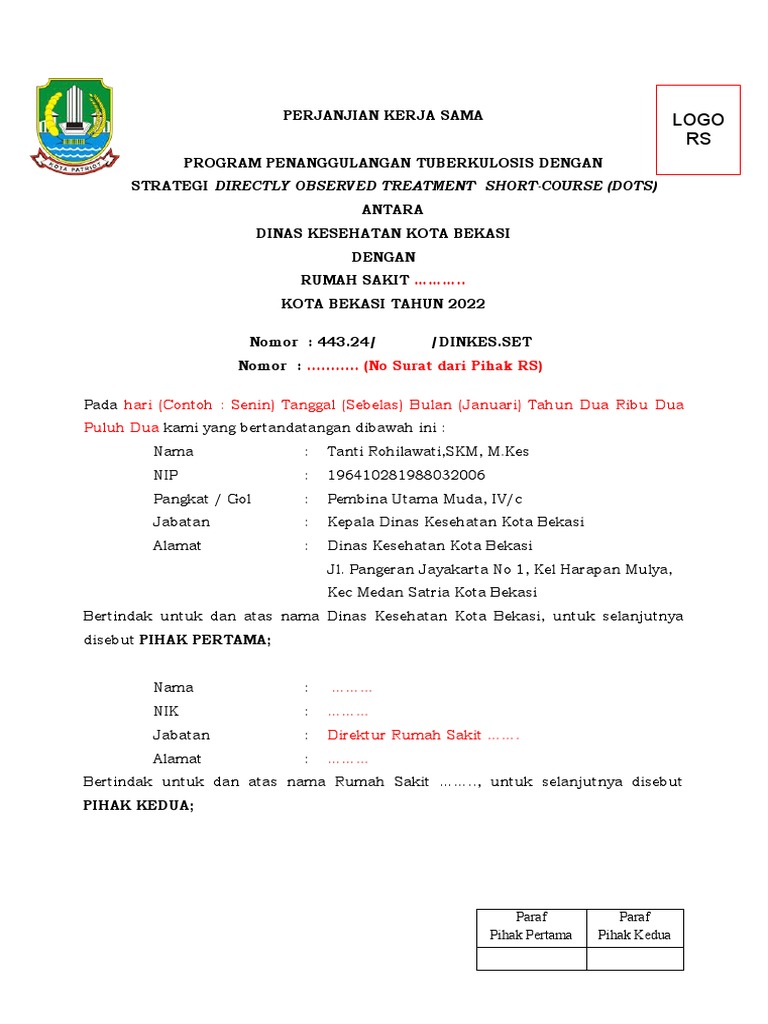 Draft Mou TB Dots Rs-Dinkes Kota Bekasi | PDF