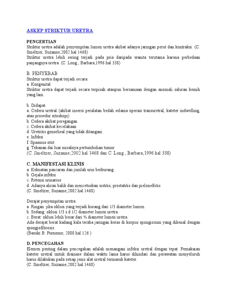 Askep Striktur Uretra | PDF