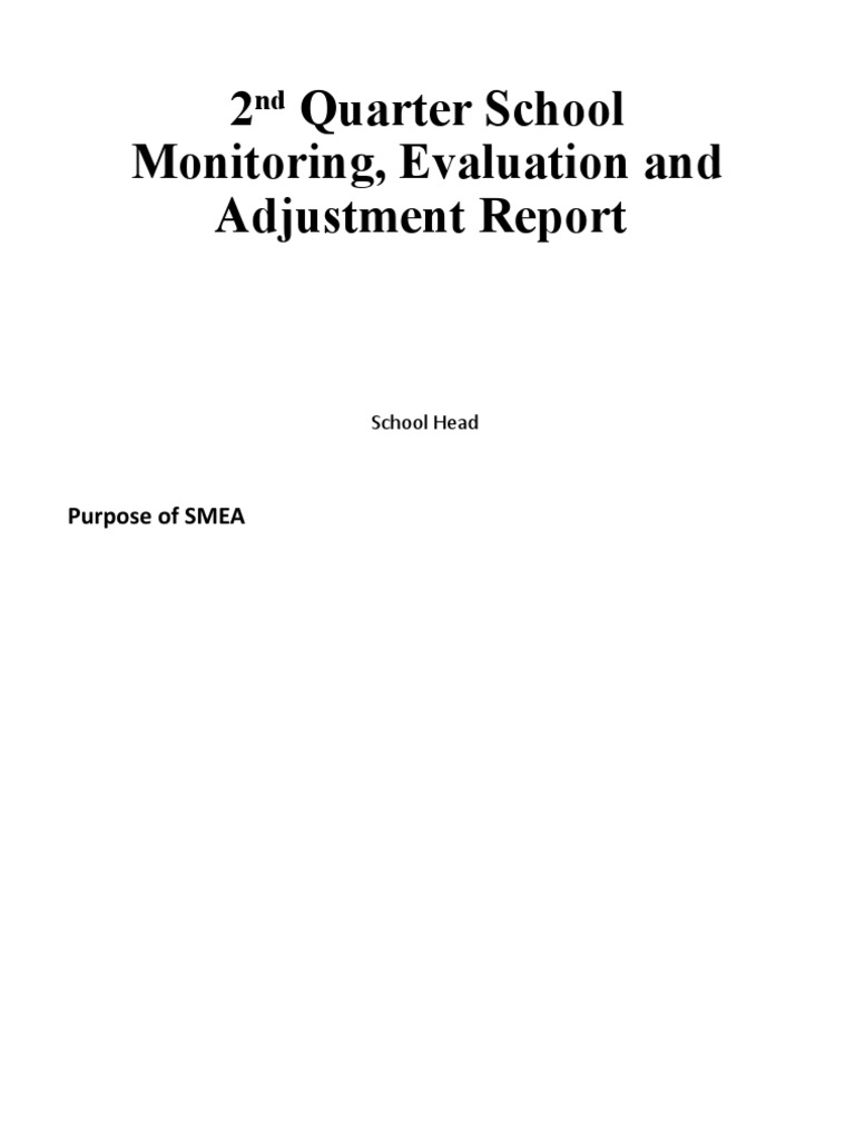 2nd Quarter Smea Template Elementary | PDF