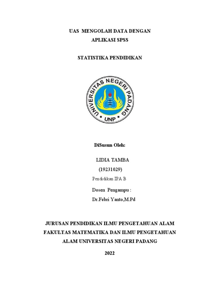 Uas Mengolah Data Dengan Aplikasi Spss | PDF