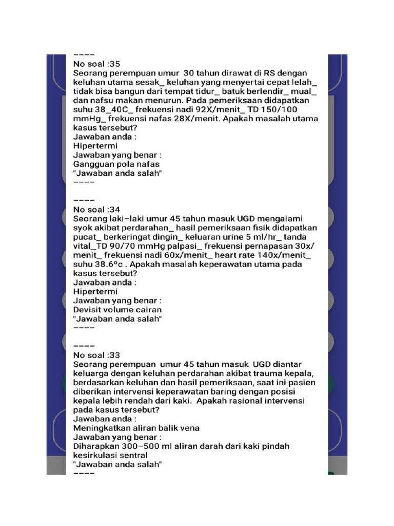 Contoh Soal Ukom Ners | PDF