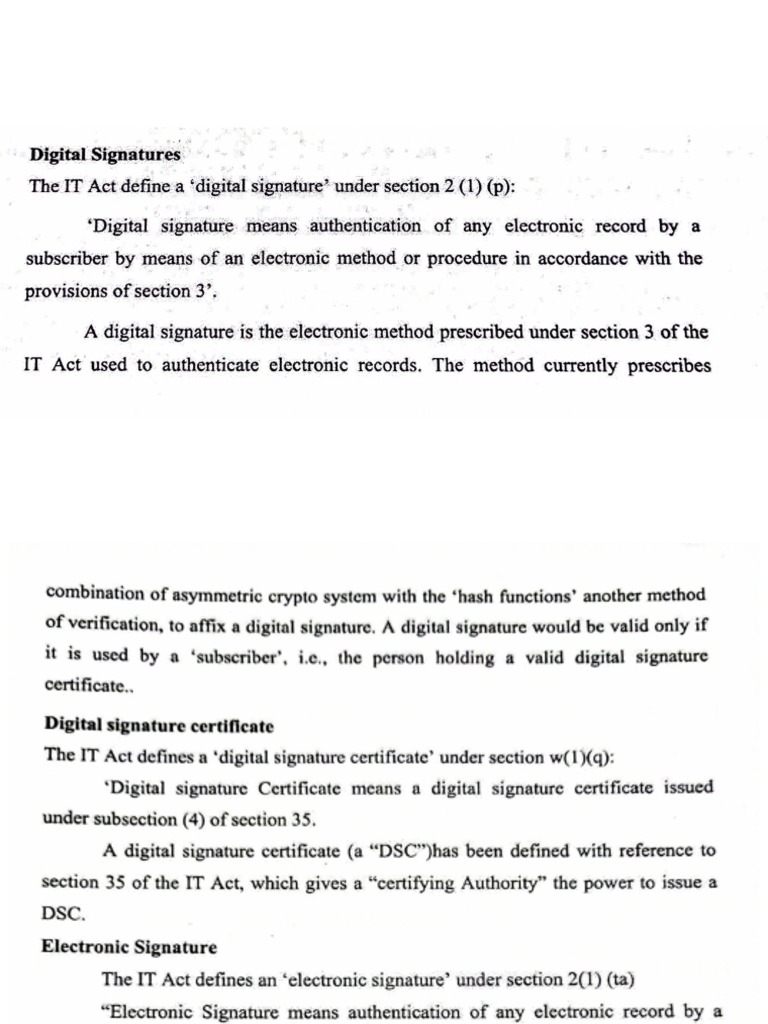 Digital Signature And Electronic Signature | PDF