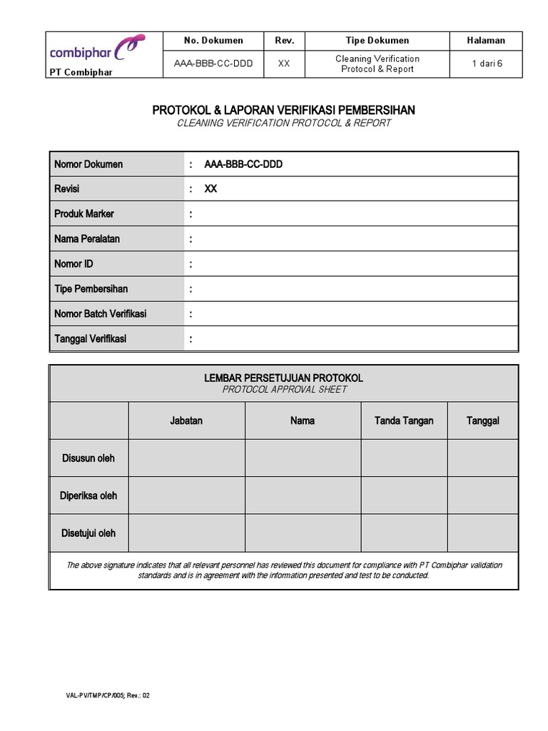 Template Protokol N Report Verifikasi | PDF | Komputer | Teknologi ...