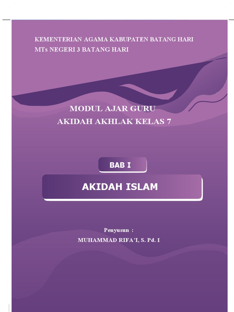Modul Akidah Akhlak 7 Bab 1 | PDF