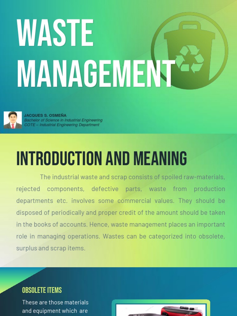 Industrial Waste Management Guide | PDF | Scrap | Waste Management