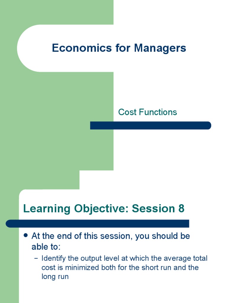 Economics For Managers: Cost Functions | PDF | Long Run And Short Run ...