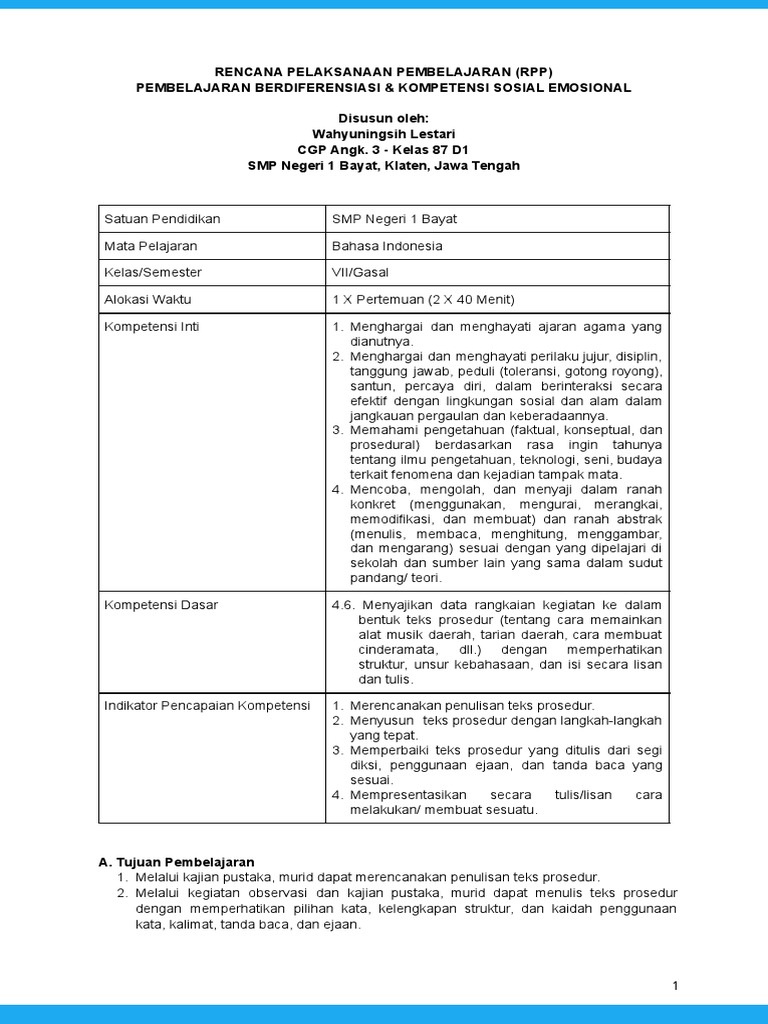 RPP Diferensiasi & KSE | PDF