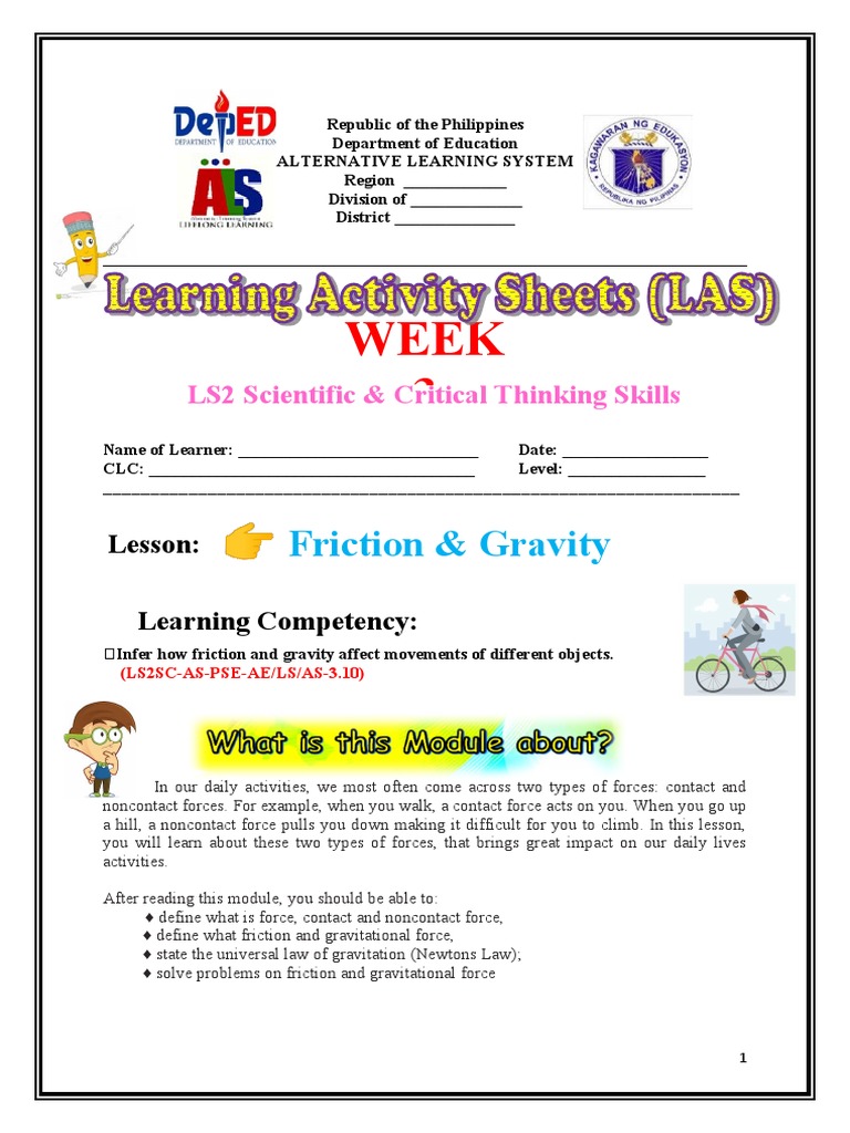 Week 3: Friction & Gravity | PDF | Force | Friction