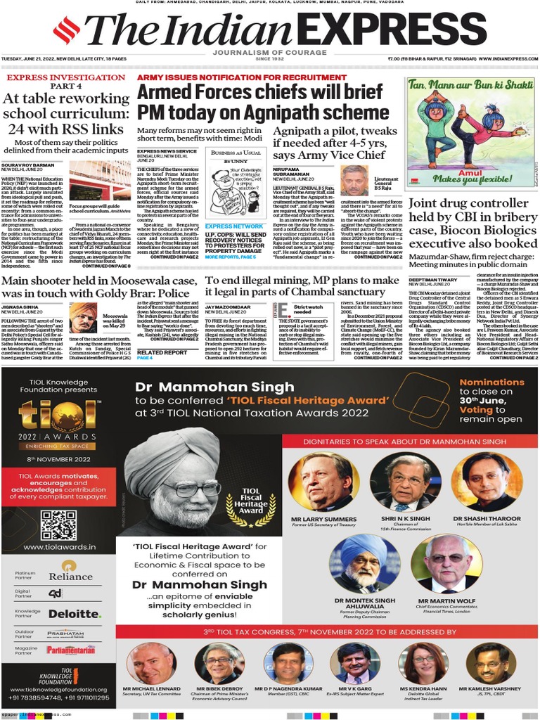 Indian Express 21 June | PDF