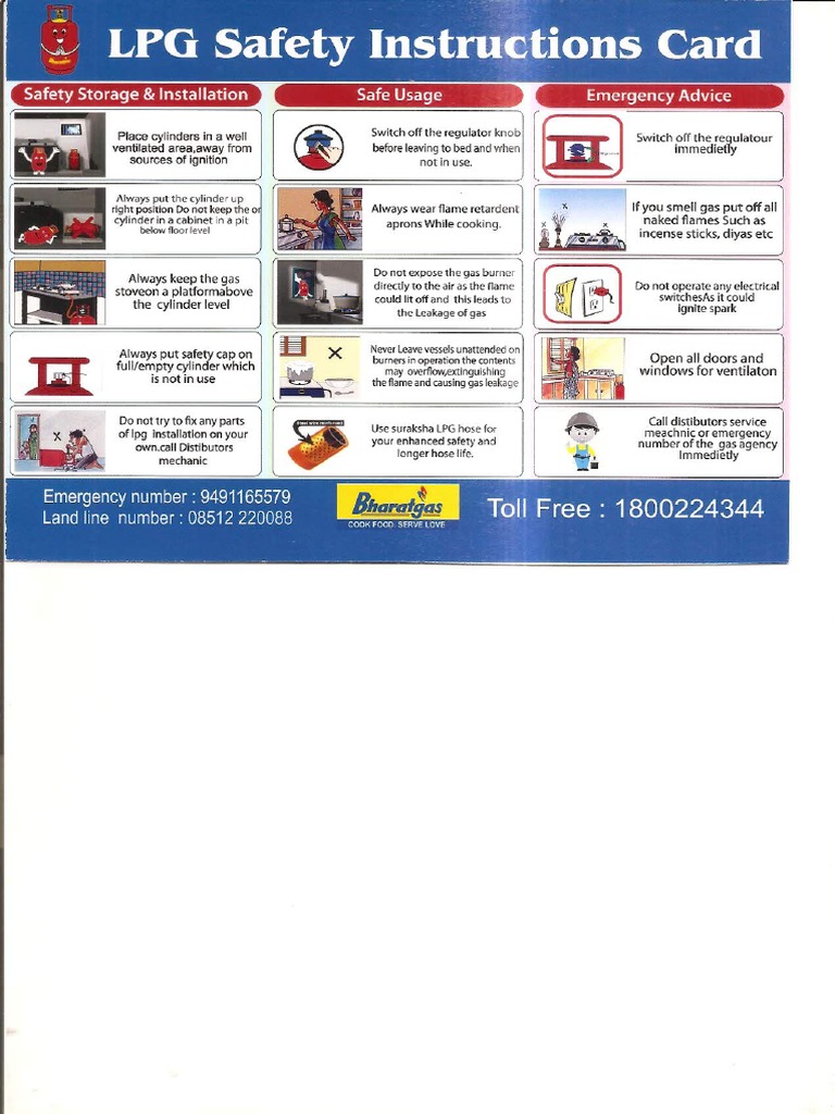 LPG Safety Instruction Card | PDF