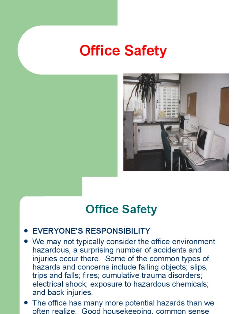 Office Safety: Hazards and Responsibilities | PDF | Ventilation ...