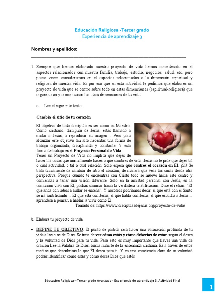 3° Reli 3 | PDF | Jesús | Vida