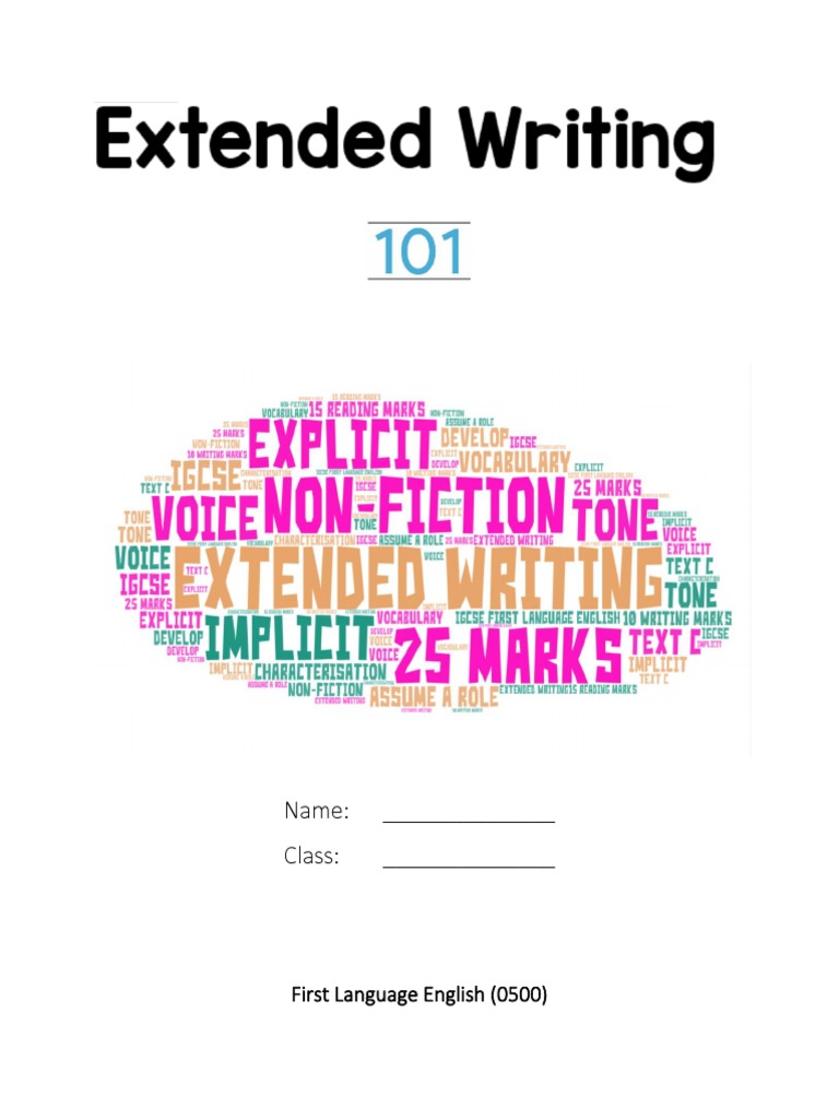Extended Writing Workbook (FINAL) | Download Free PDF | Sentence ...