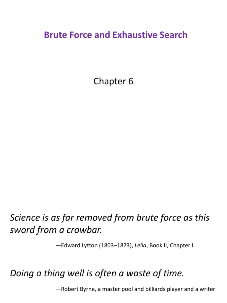 Presantation - Chapter 06 - Brute Force and Exhaustive Search | PDF ...