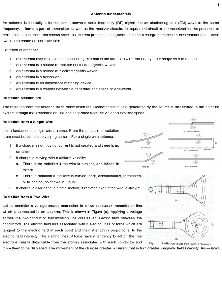 Antenna Fundamentals and Radiation Mechanisms | PDF | Antenna (Radio ...
