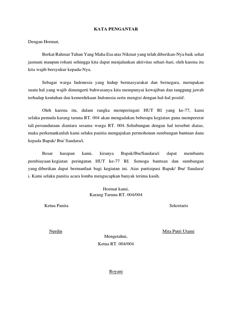 Isi Proposal 17 Agustus 2022 No TTD | PDF