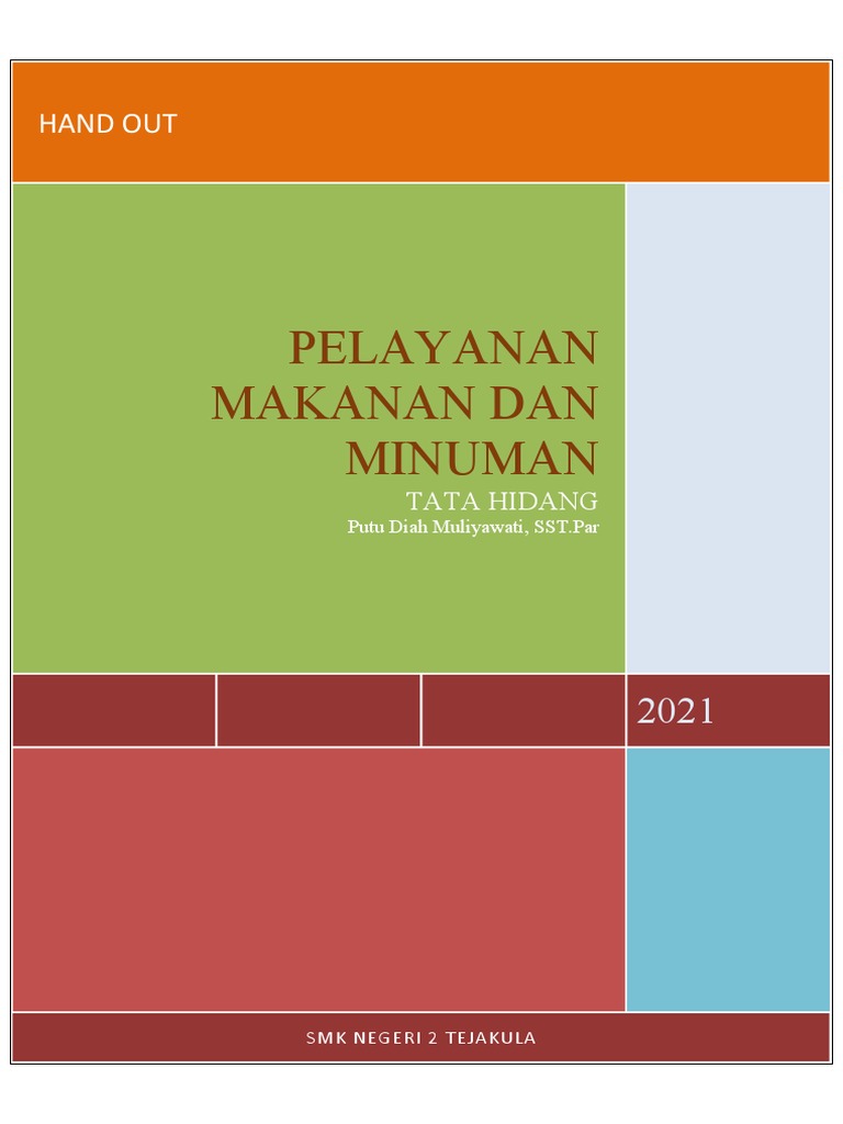 Handout Layanan Makanan Dan Minuman | PDF