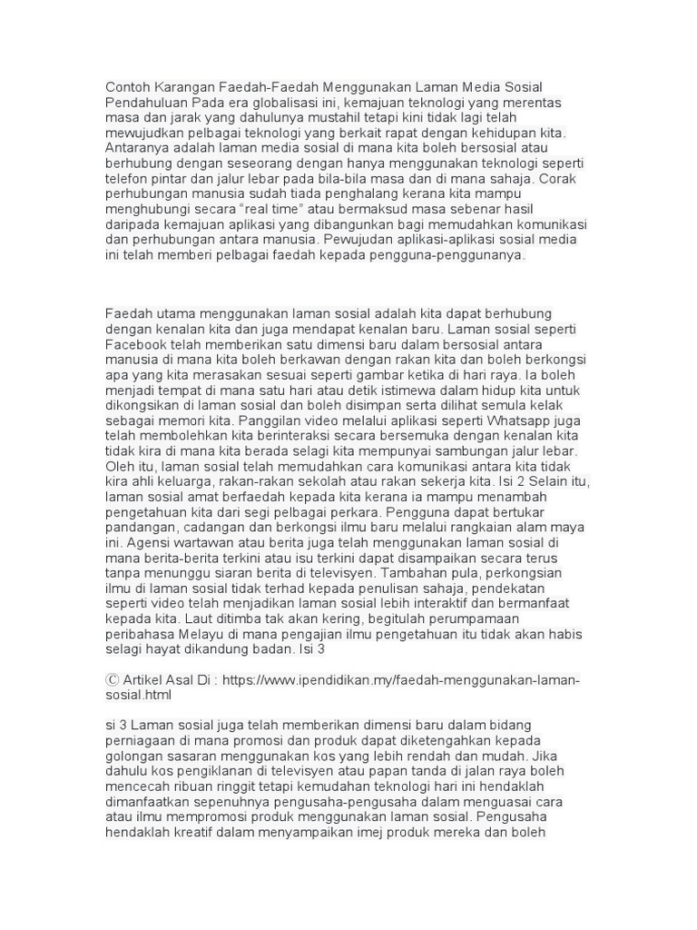 Contoh Karangan Faedah | PDF | Komputer