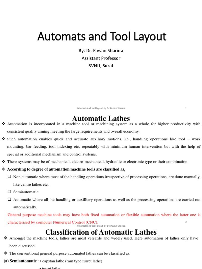 Automats and Tool Layouts | PDF | Machining | Secondary Sector Of The Economy