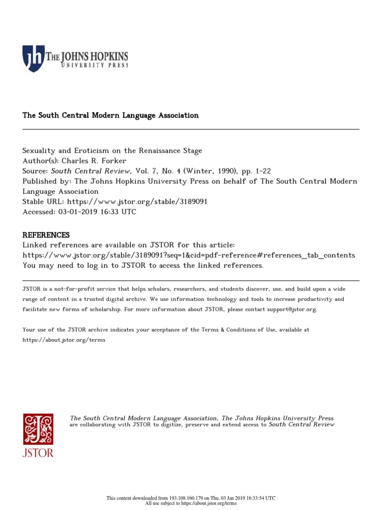 Forker - Sexuality and Eroticism On The Renaissance Stage | PDF | James ...