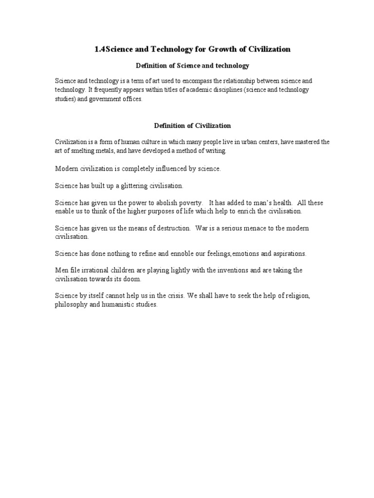 Science and Technology For Growth of Civilization | PDF | Scientist ...