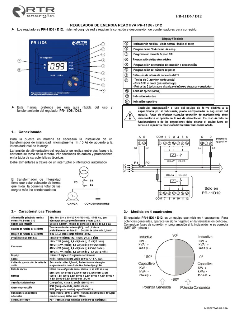 PR11 Espanol | PDF | Relé | Corriente eléctrica