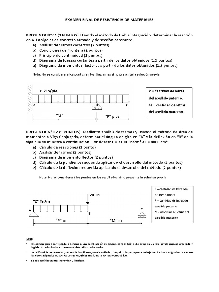Ef RM B1T1 2022-1 | PDF | Resistencia de materiales | Viga (Estructura)