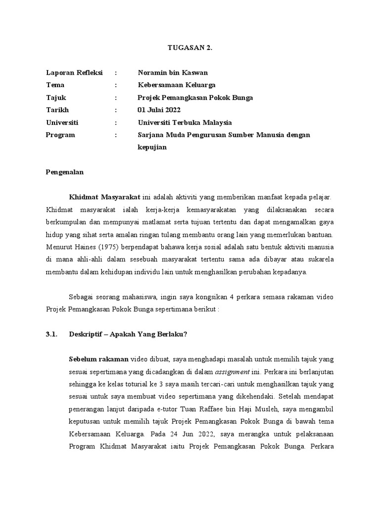 Projek Pemangkasan Pokok Bunga | PDF