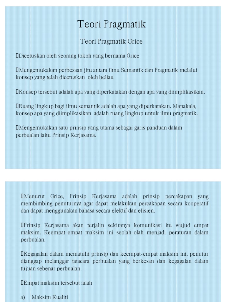 Teori dan Prinsip Pragmatik | PDF | Karier & Perkembangan