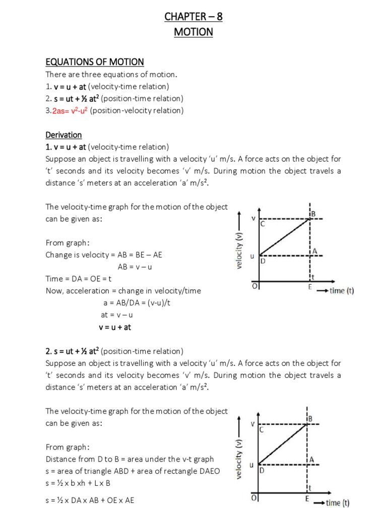 Equations of Motion | PDF