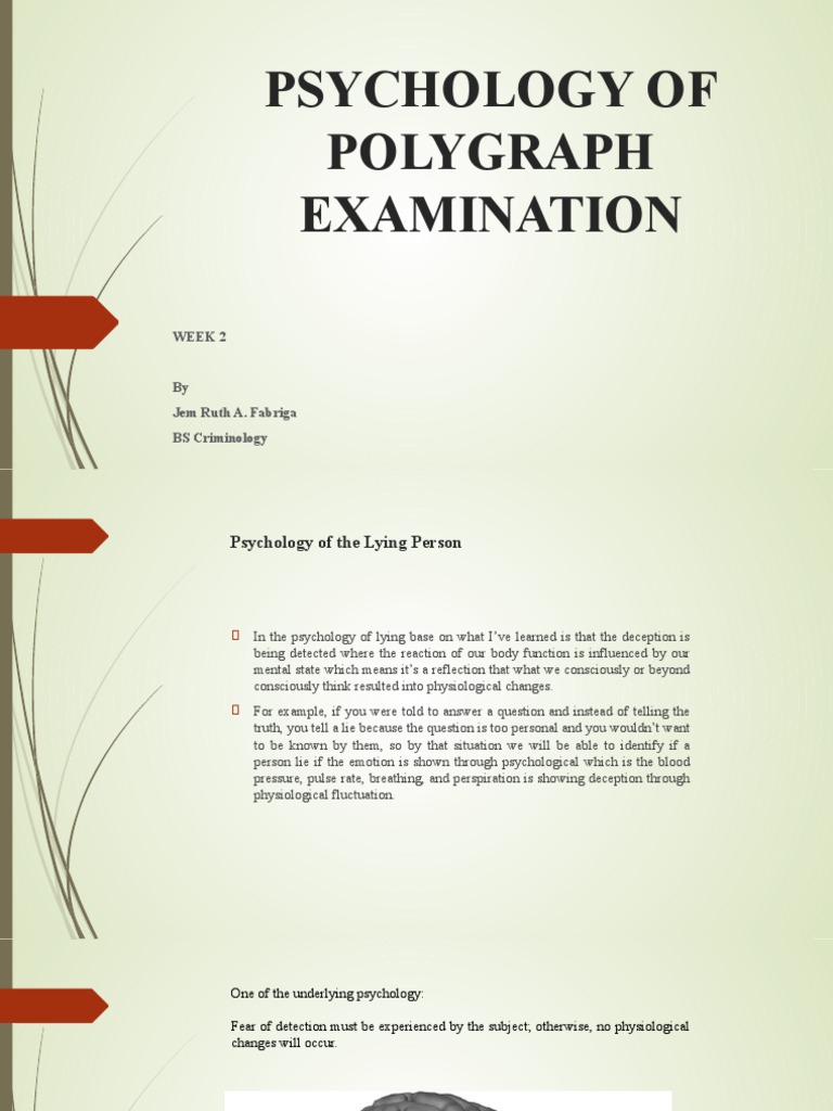 Psychology of Polygraph Examination | PDF | Polygraph | Deception