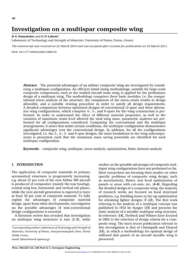 Investigation On A Multispar Composite Wing | PDF | Buckling | Stress ...