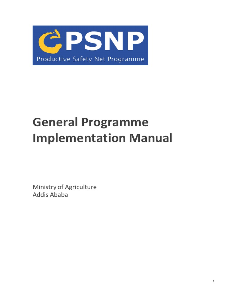 PSNP Programme Manual | PDF | Poverty | Climate Resilience