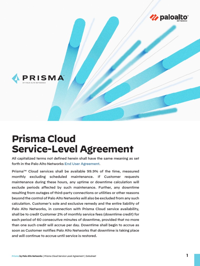 Prisma Cloud Service Level Agreement | PDF | Cyberspace | Information ...