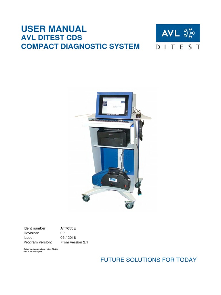 User Manual Avl Ditest Cds At7653e Rev02 | PDF | Computer Keyboard | Airbag