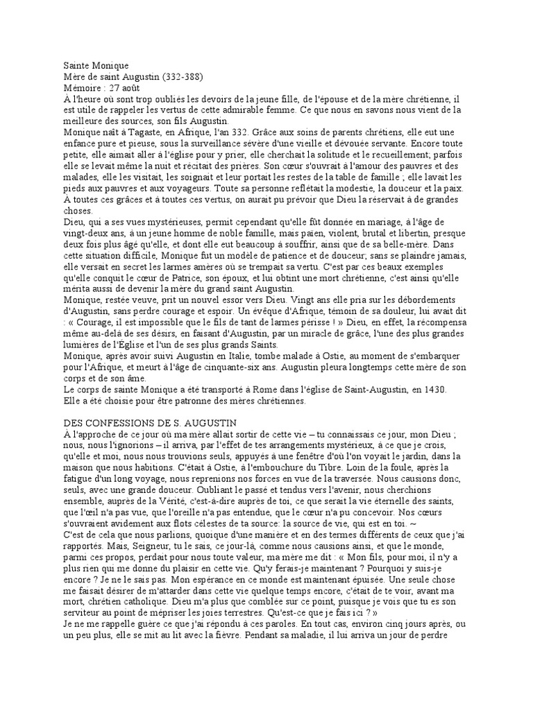 Sainte Monique | PDF | Augustin d'Hippone