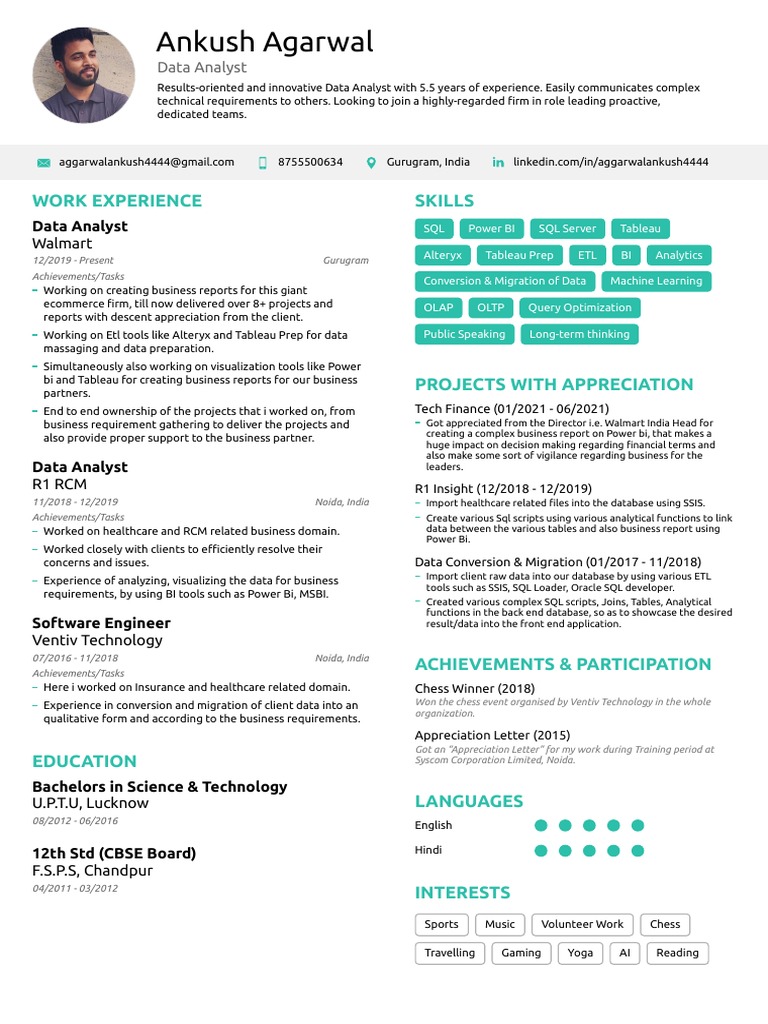 Ankush's Resume.pdf | PDF | Databases | Application Software