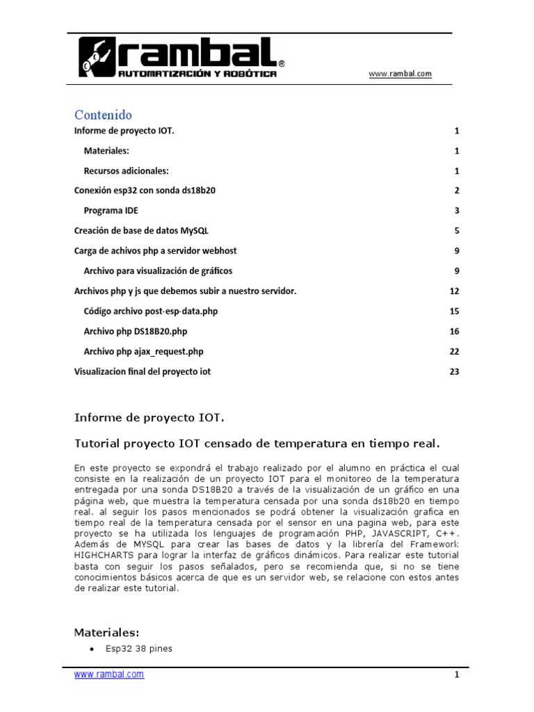 Informe Tutorial Iot | PDF | Php | Archivo de computadora