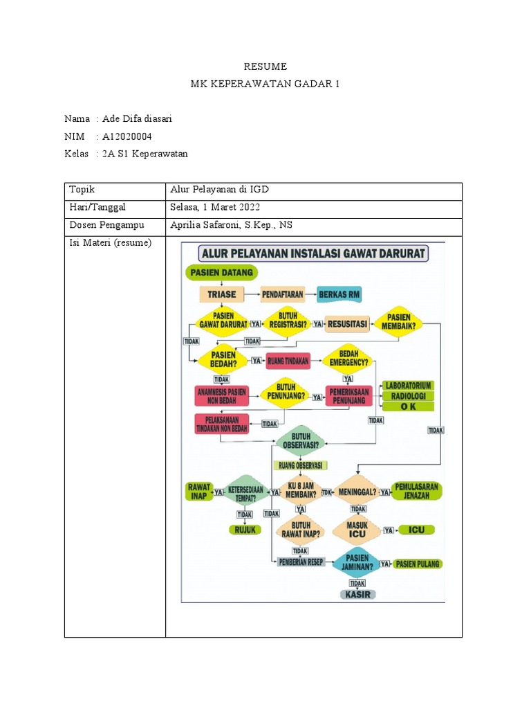 Resume Gadar Alur Pelayanan Igd | PDF
