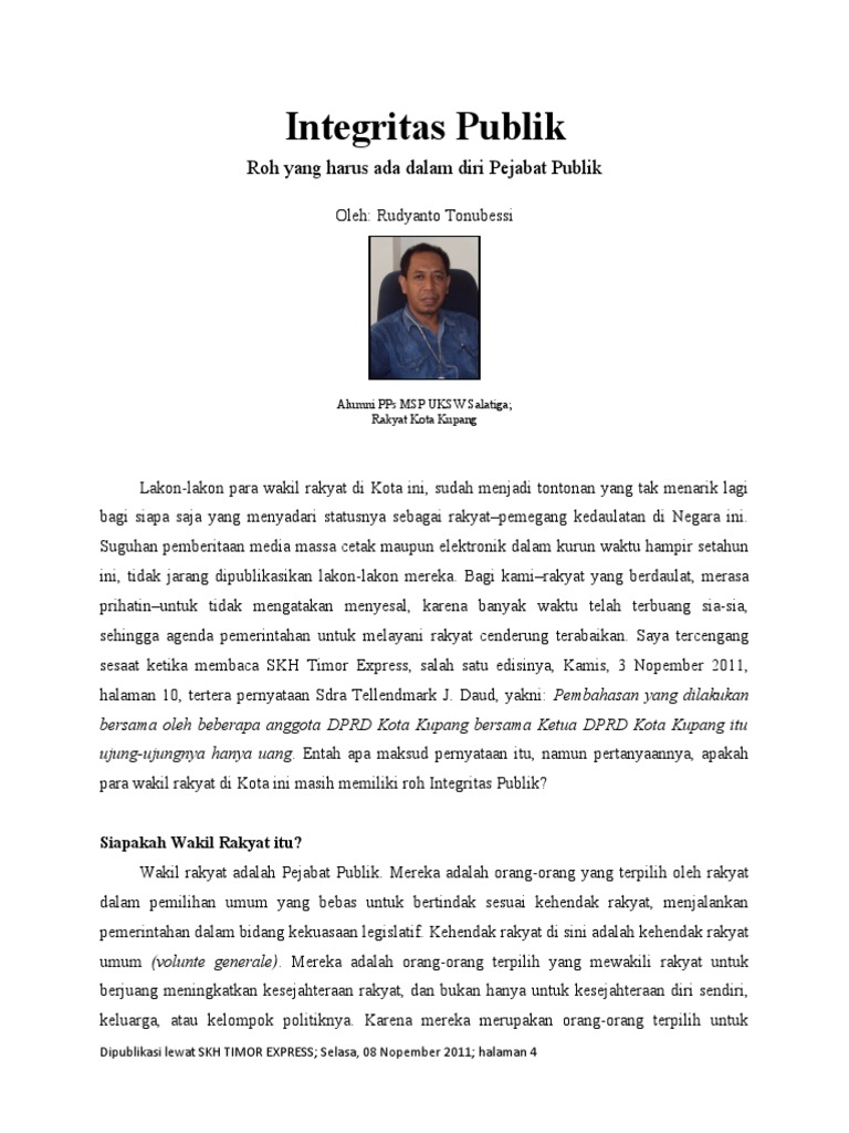 Integritas Publik | PDF | Politik
