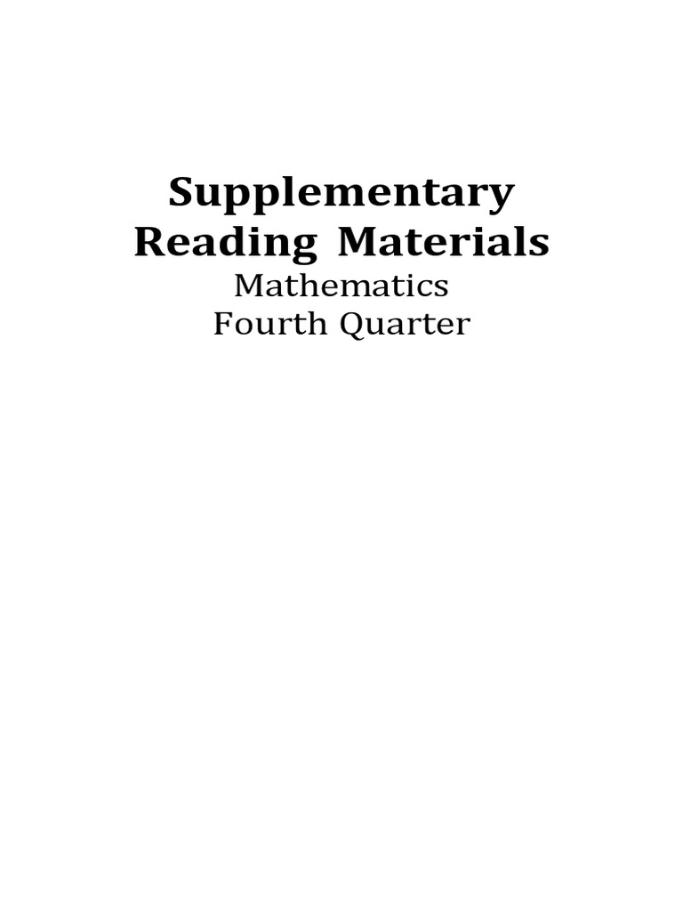 SRM Math 7 (Supplementary Reading Materials in Math 7) - Fourth Quarter ...