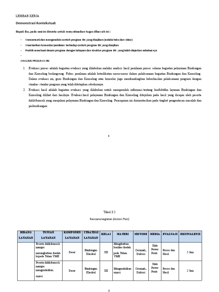 Program BK Sekolah | PDF